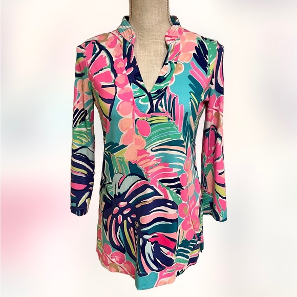 Lilly Pulitzer | Tops | New Lilly Pulitzer Exotic Garden Vero Tunic Top ...